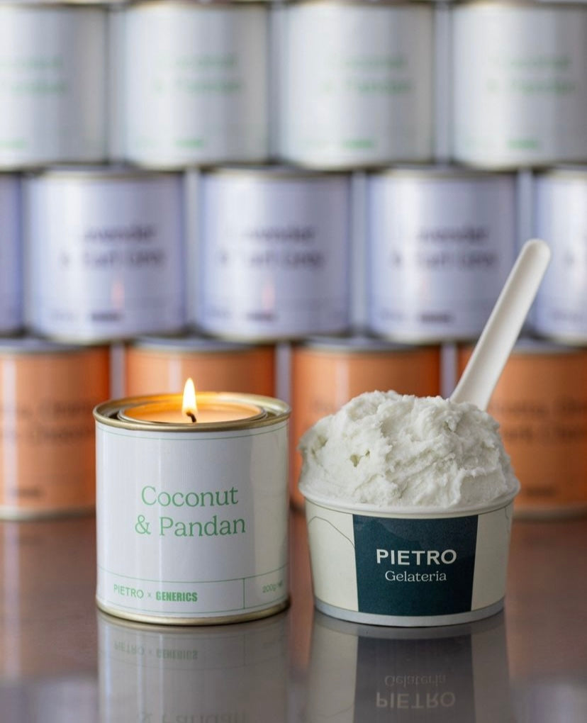 Pietro x Generics Pandan & Coconut Travel Tin Candle by Generics Urban Apothecary.– GENERICS ...